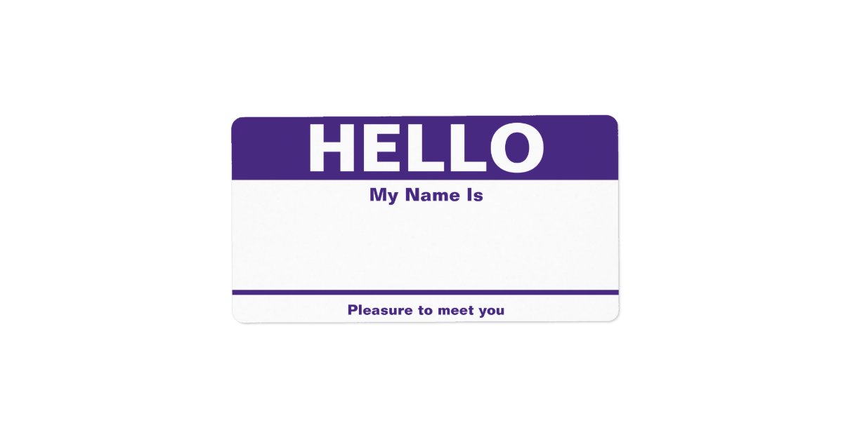 Purple Name Tag - Label | Zazzle