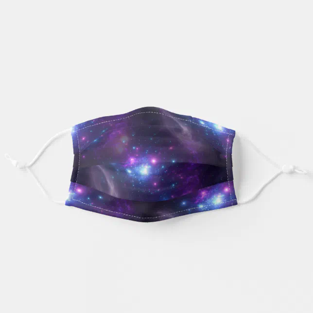 Purple Nebula Dark Starry Galaxy Adult Cloth Face Mask | Zazzle
