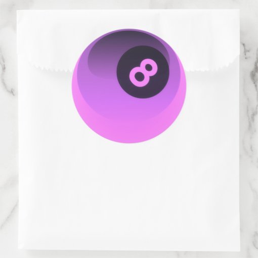 Purple Neon 8 Ball Classic Round Sticker | Zazzle