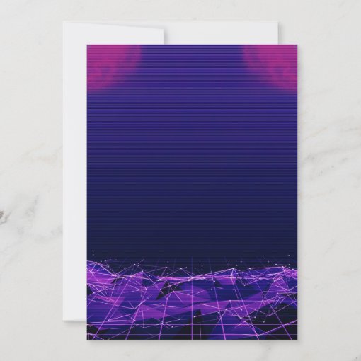Purple Neon Birthday Party Invitation | Zazzle