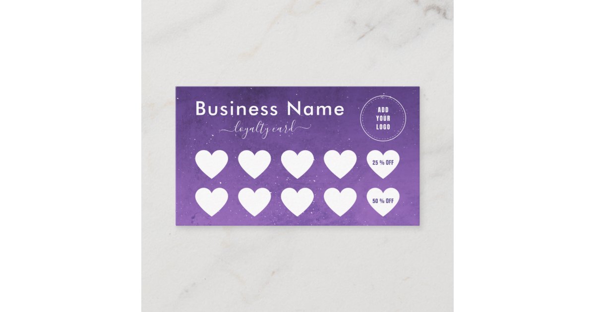 Purple Night Sky Cosmic Galaxy Social Media Logo Loyalty Card | Zazzle