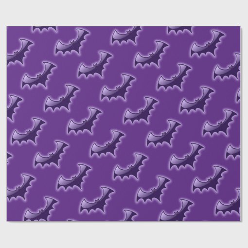 Purple Night Wing Bats Wrapping Paper | Zazzle