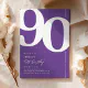 Purple Ninety 90th Birthday Party Invitation | Zazzle