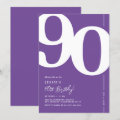 Purple Ninety 90th Birthday Party Invitation | Zazzle