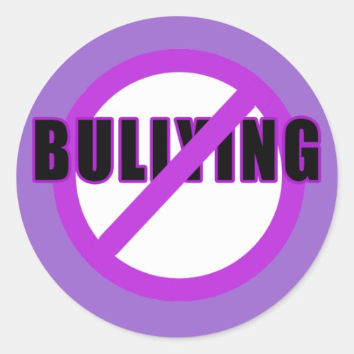 Purple NO BULLYING T-shirts and Buttons Sticker