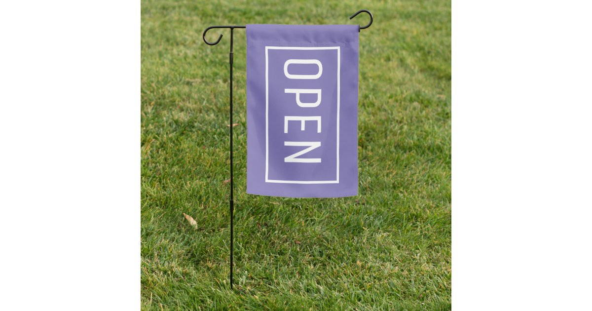 PURPLE OPEN SIGN FLAG | Zazzle