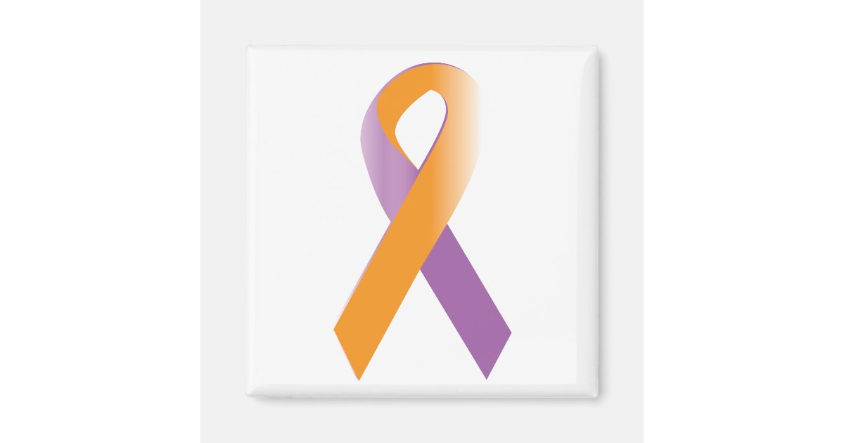 Purple & Orange Awareness Ribbon Magnet | Zazzle
