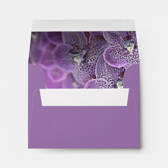 Purple Orchid Floral Wedding RSVP Return Address Envelope | Zazzle.com