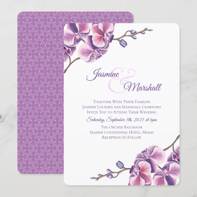 Purple Orchid Invitation | Zazzle