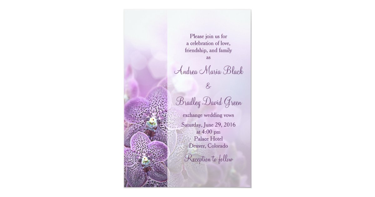 Purple Orchid Wedding Invitation | Zazzle.com