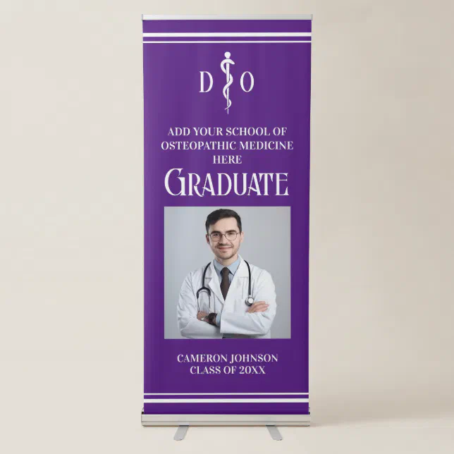 Purple Osteopathic Medical School Graduation Party Retractable Banner ...
