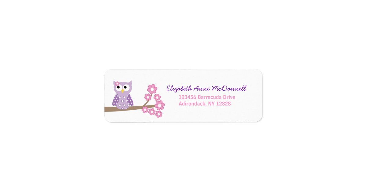 Purple Owl Custom Address Labels | Zazzle