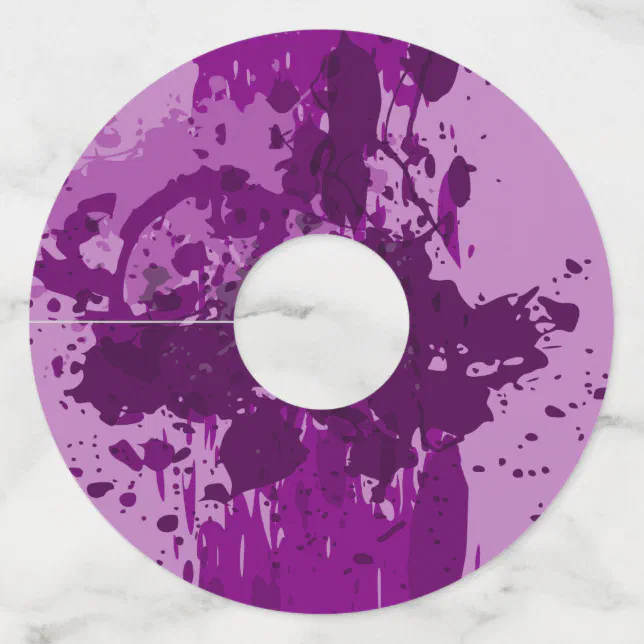 Purple Paint Splatter - Party Supplies - Wine Glass Tag | Zazzle