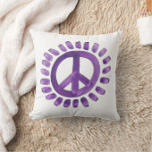 purple painted peace sign Pillows | Zazzle