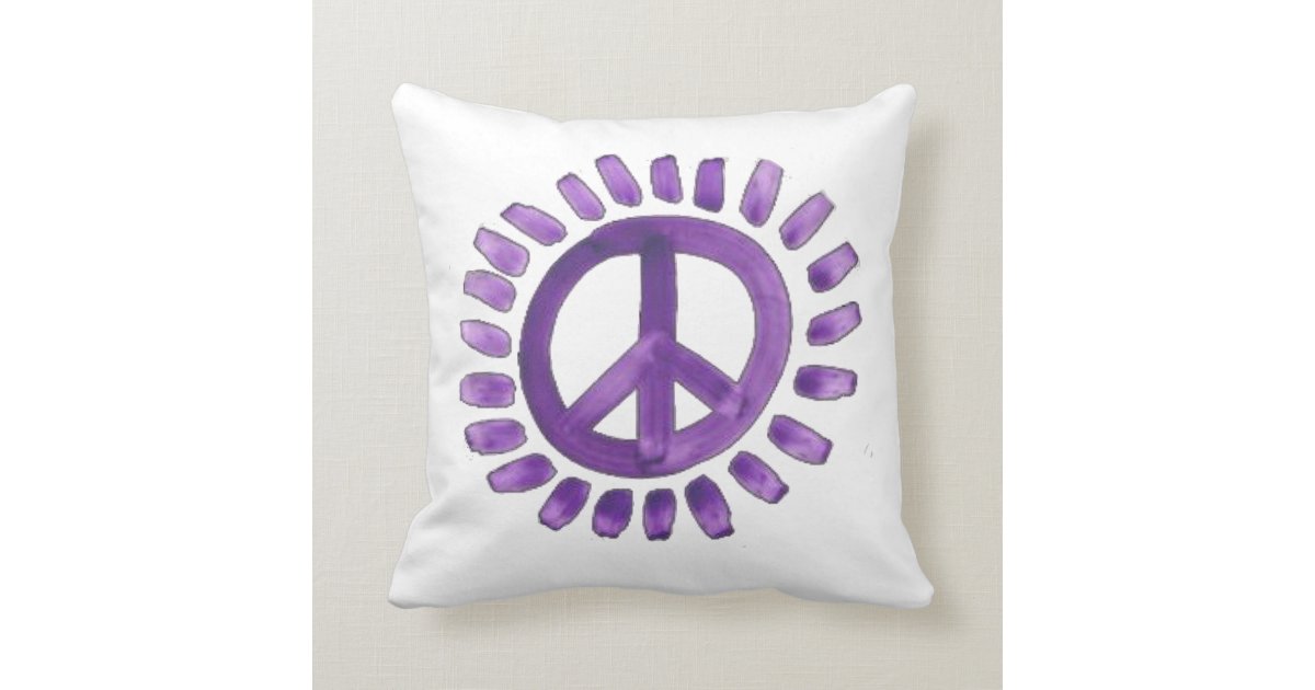 purple painted peace sign Pillows | Zazzle.com