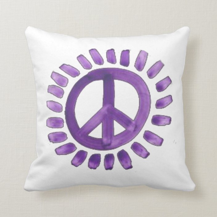 purple painted peace sign Pillows | Zazzle.com