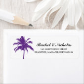 PURPLE Palm Tree | Return Address Label | Zazzle
