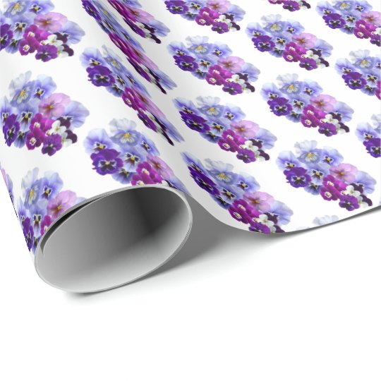 Purple Pansies Floral Gift Wrapping Paper | Zazzle.com