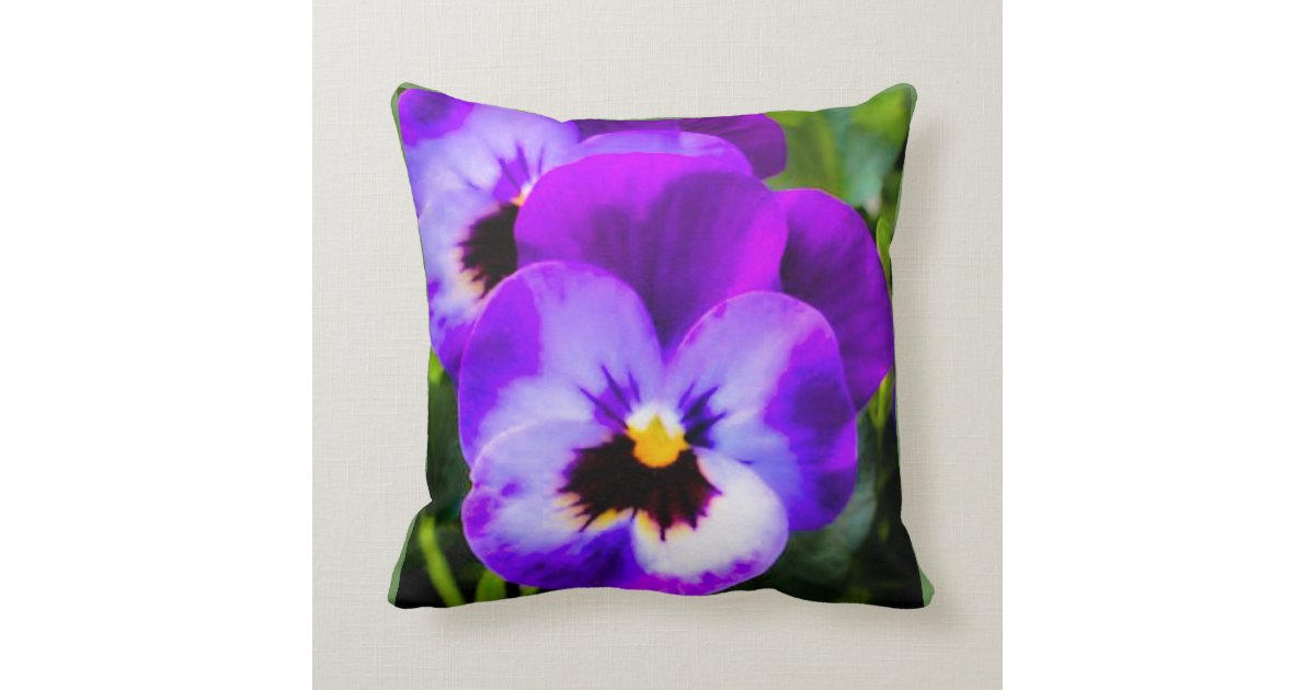 Purple Pansy Pillow | Zazzle.com