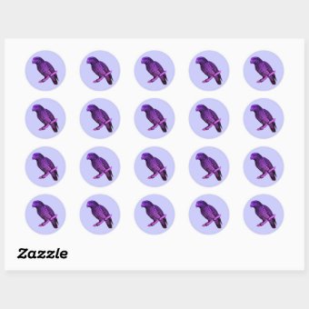 Purple Parrot Classic Round Sticker | Zazzle