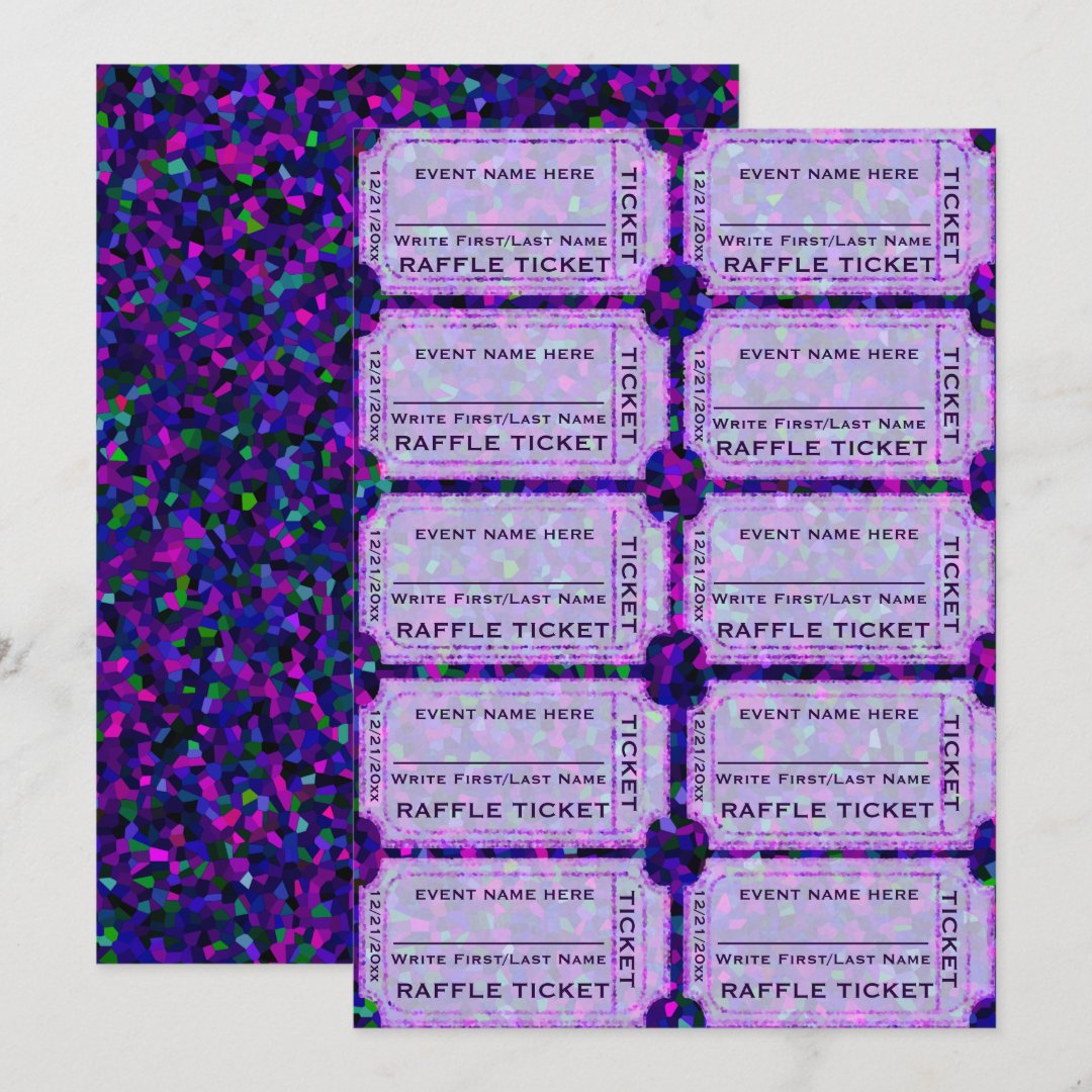 Purple Party Raffle Tickets for Invitations | Zazzle
