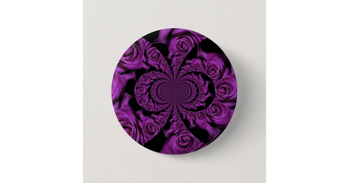 Purple Passion: Royal Romance Roses Button | Zazzle