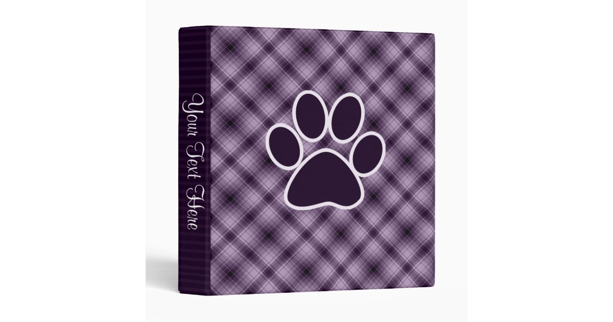 Purple Paw Print 3 Ring Binder | Zazzle