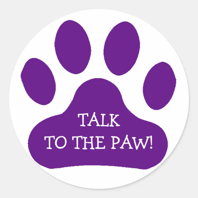 Purple Paw Print Classic Round Sticker | Zazzle