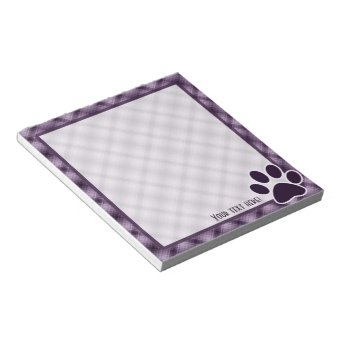 Purple Paw Print Notepad | Zazzle
