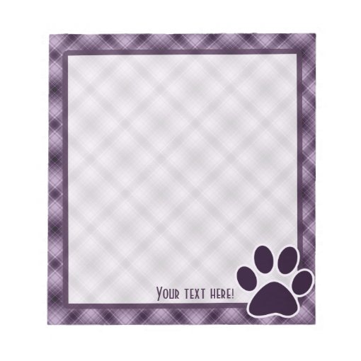 Purple Paw Print Notepad | Zazzle