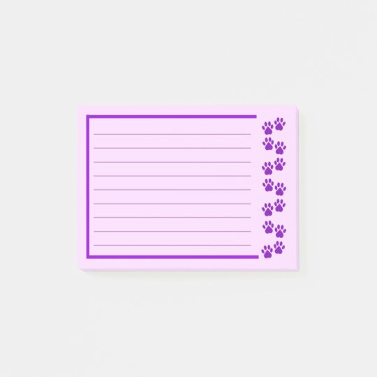 Purple Paw Print Post-it Notes | Zazzle.com