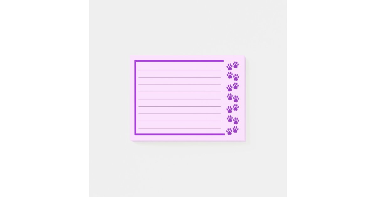 Purple Paw Print Post-it Notes | Zazzle
