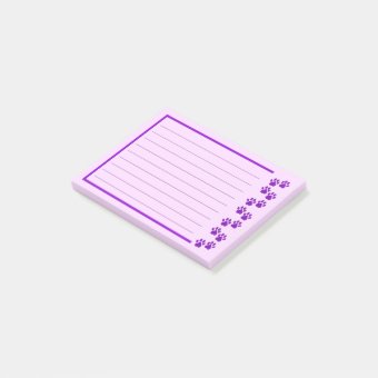 Purple Paw Print Post-it Notes | Zazzle