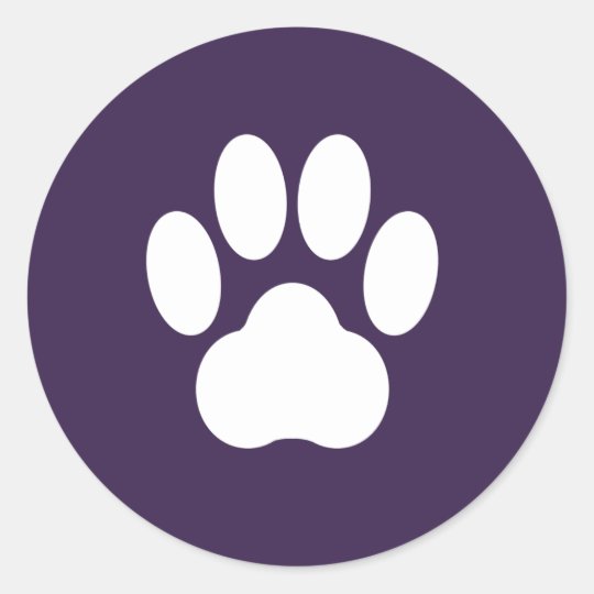 Purple Paw Print Sticker | Zazzle.com