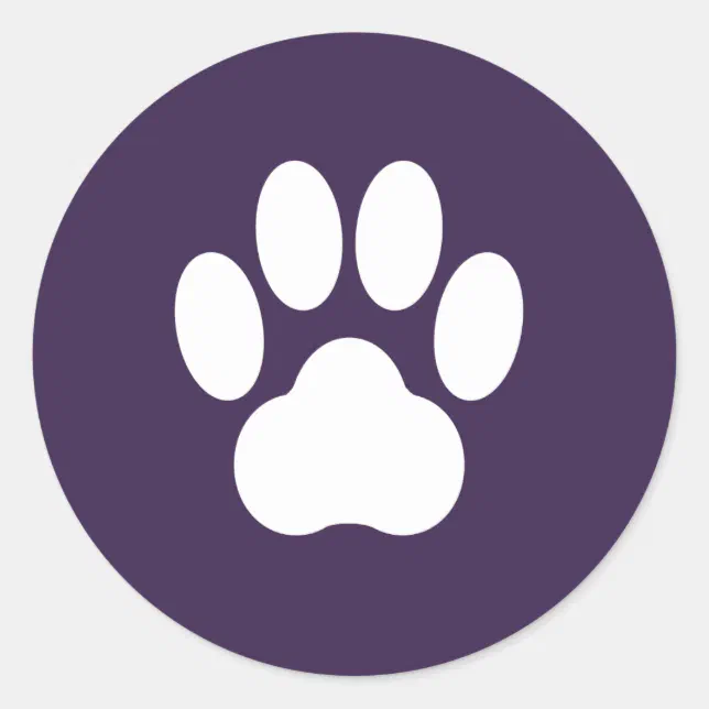 Purple Paw Print Sticker | Zazzle