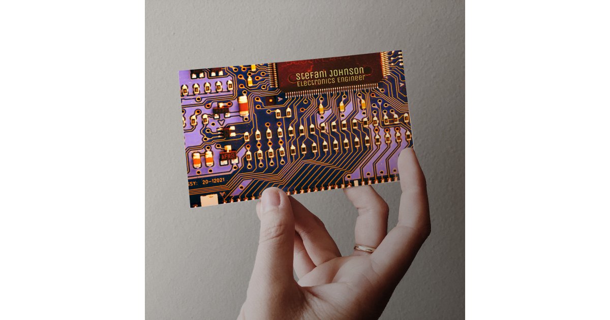 Purple PCB Printed Circuit, Technology Engineering Business Card | Zazzle