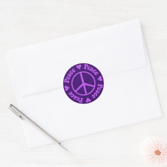 Purple Peace & Love Sticker | Zazzle