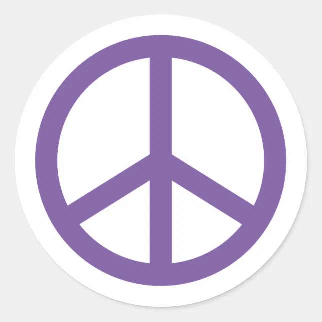 Purple Peace Sign Classic Round Sticker | Zazzle