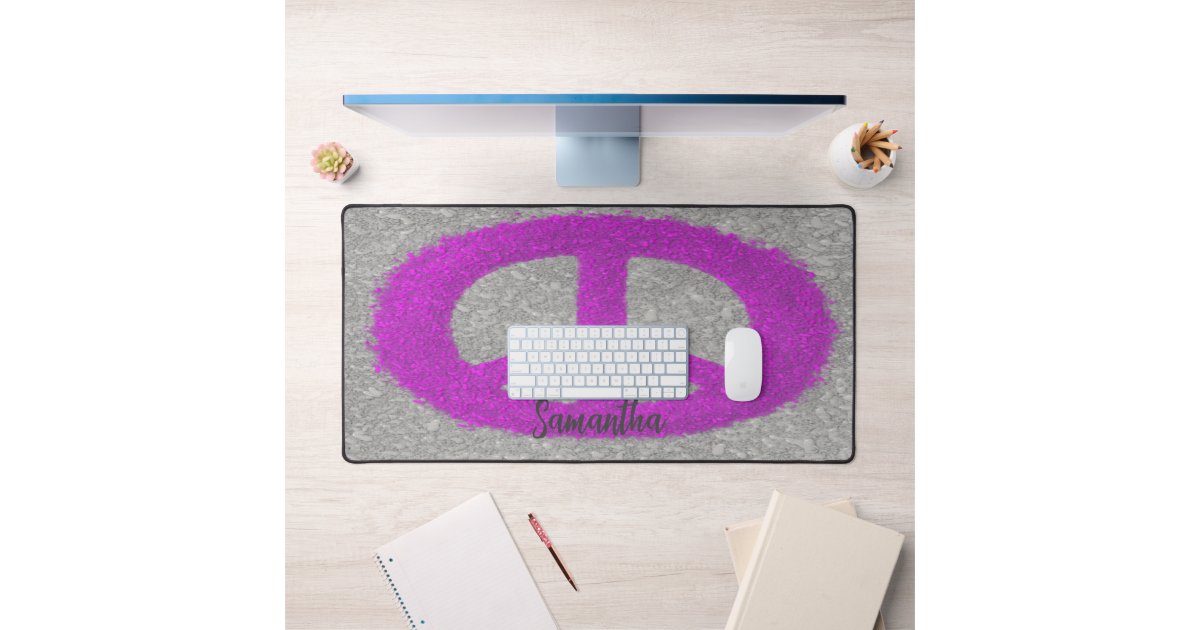 Purple Peace Sign Desk Mat | Zazzle