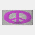 Purple Peace Sign Desk Mat | Zazzle
