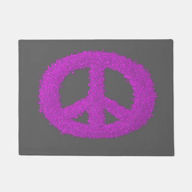 Purple Peace Sign Doormat | Zazzle