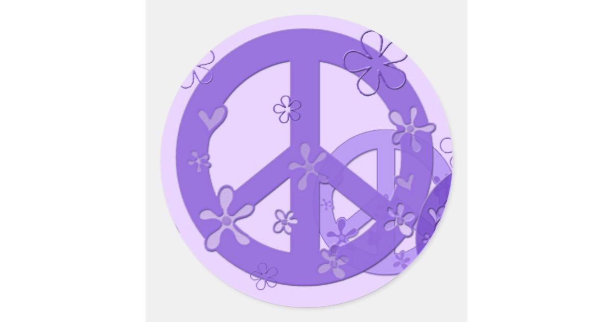 Purple Peace Signs on Cards and Stickers | Zazzle