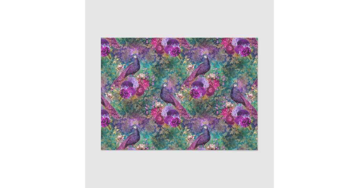 Purple Peacock Tissue Paper | Zazzle