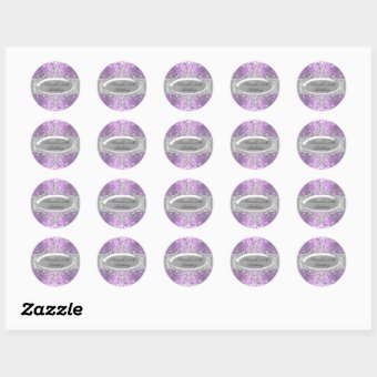 Purple Pearl & Diamond Damask Birthday Sticker | Zazzle