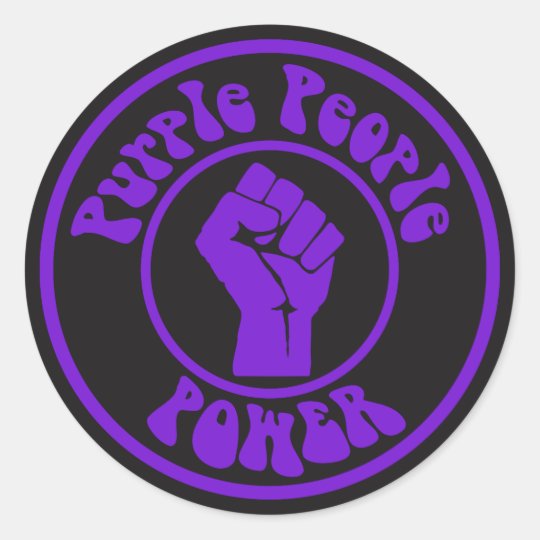 Purple People Power Classic Round Sticker | Zazzle.com