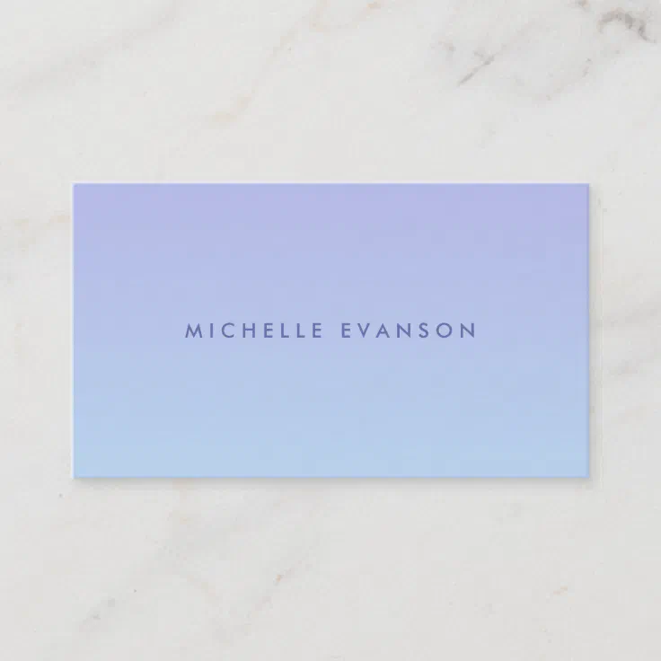 Purple Periwinkle Blue Gradient Modern Business Card | Zazzle