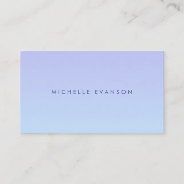 Purple Periwinkle Blue Gradient Modern Business Card | Zazzle