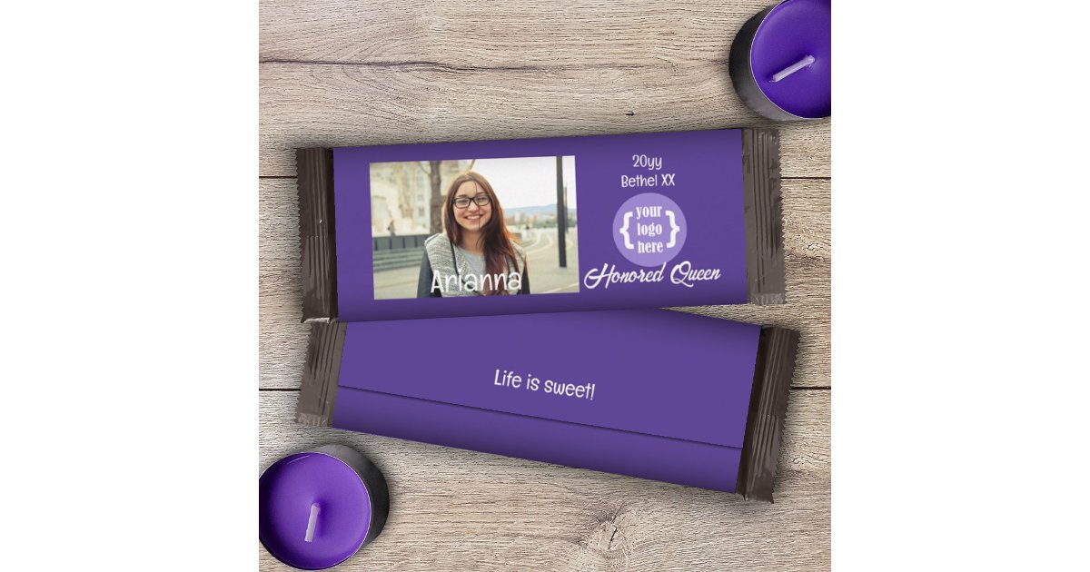 Purple Personalized DIY Photo Candy Bar Wrapper | Zazzle
