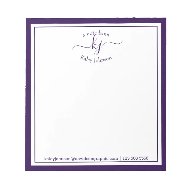 Purple Personalized | From The Desk Of Notepad | Zazzle