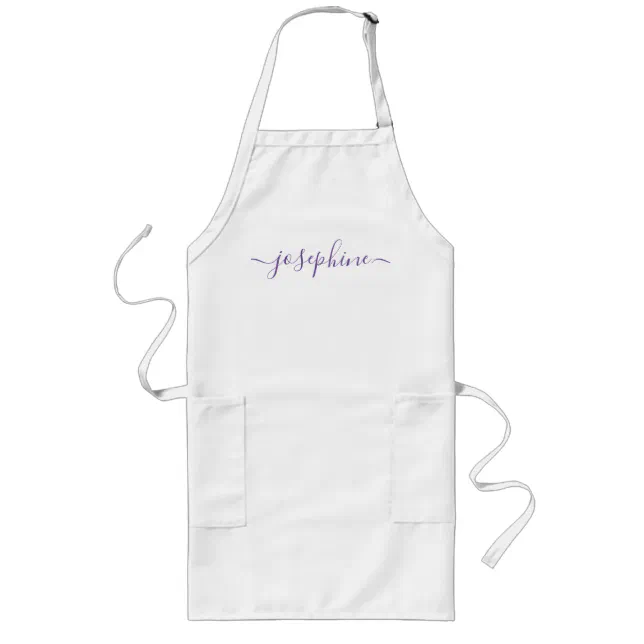 Purple Personalized script name adult apron | Zazzle